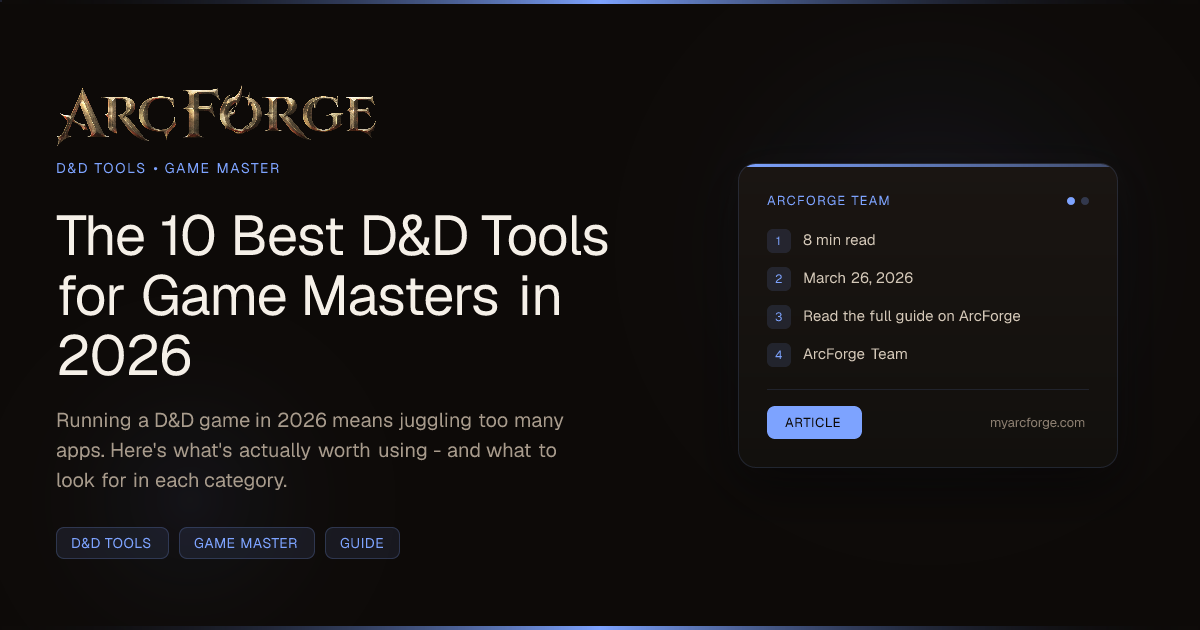 The 10 Best D&D Tools for Game Masters in 2026 | ArcForge